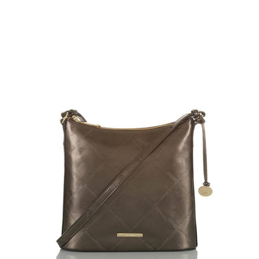 Rare Vintage Brahmin Logo Metallic Crossbody Bag - Gem